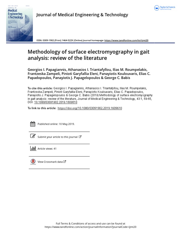 Methodology of Surface Electromyography in Gait Analysis: Review of The Literature | PDF ...