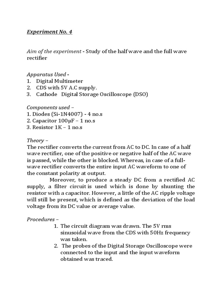 Basic Electronics Lab Exp 4-6-pdf Ayush Anshuman Supakar (118MN0579 ...