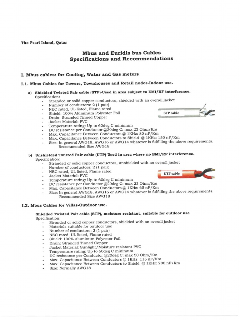 M Bus Cable Spec | PDF