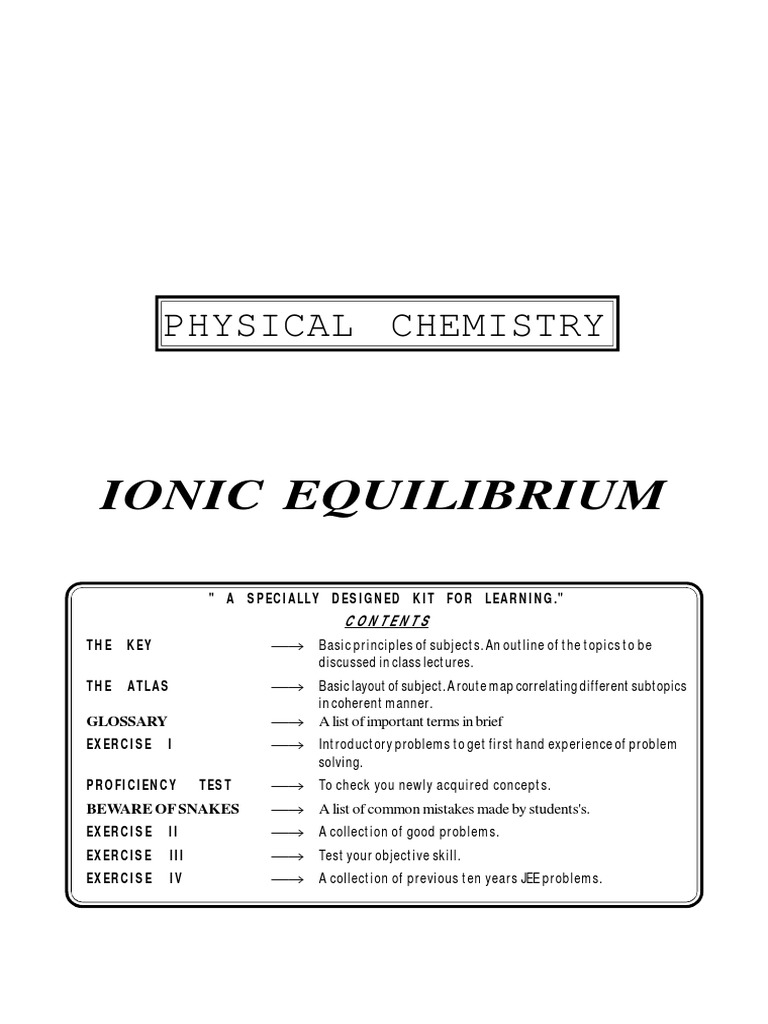 Ionic Equilibrium | PDF | Acid | Acid Dissociation Constant
