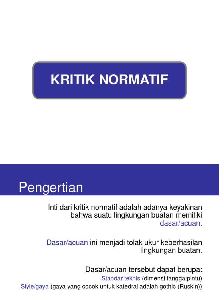 Kritik Arsitektur (Normatif) | PDF