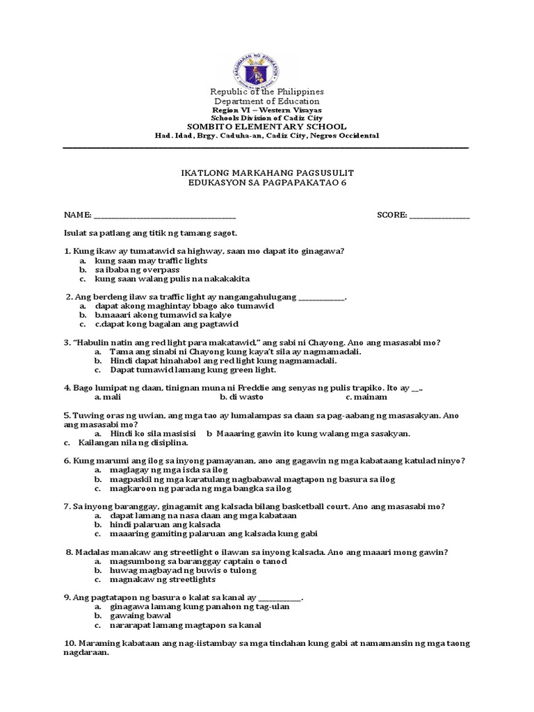 PT - Esp 6 - Q3 | PDF