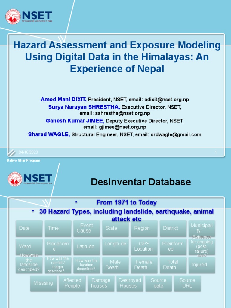 Hazard Assessment and Exposure Modeling Using Digital Data in The Himalayas: An Experience of ...