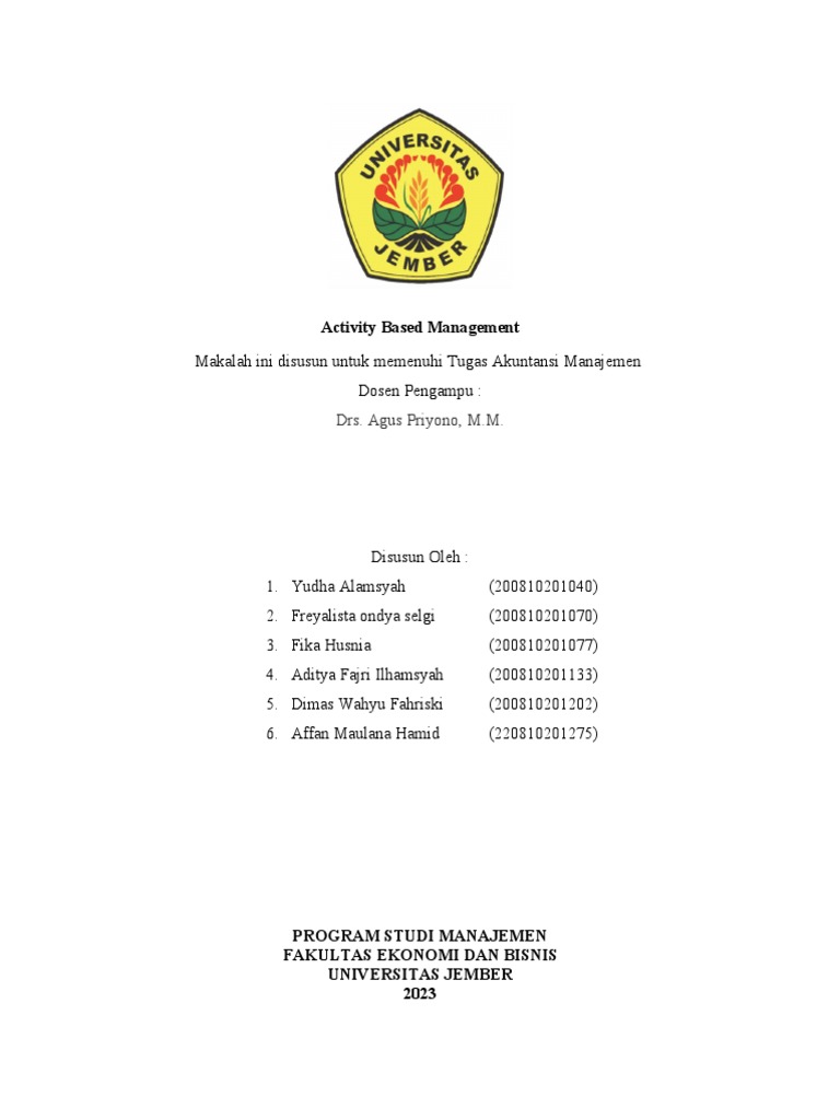 Activity Based Management | PDF