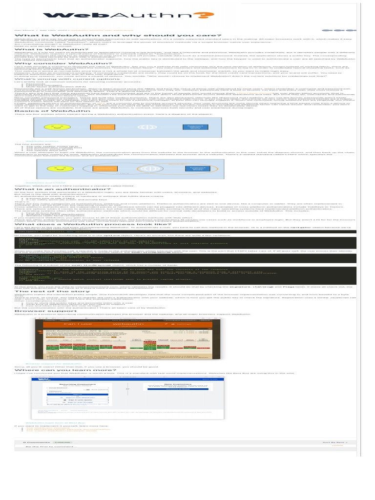What Is WebAuthn and Why Should You Care - FusionAuth | PDF | Password | User (Computing)