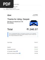 Uber Bill | PDF | Invoice | Payments