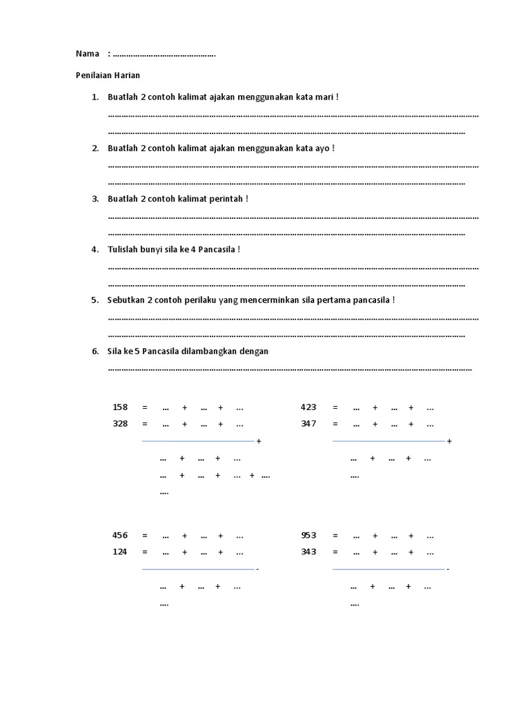 Contoh Soal PH 1 Tema 1 | PDF