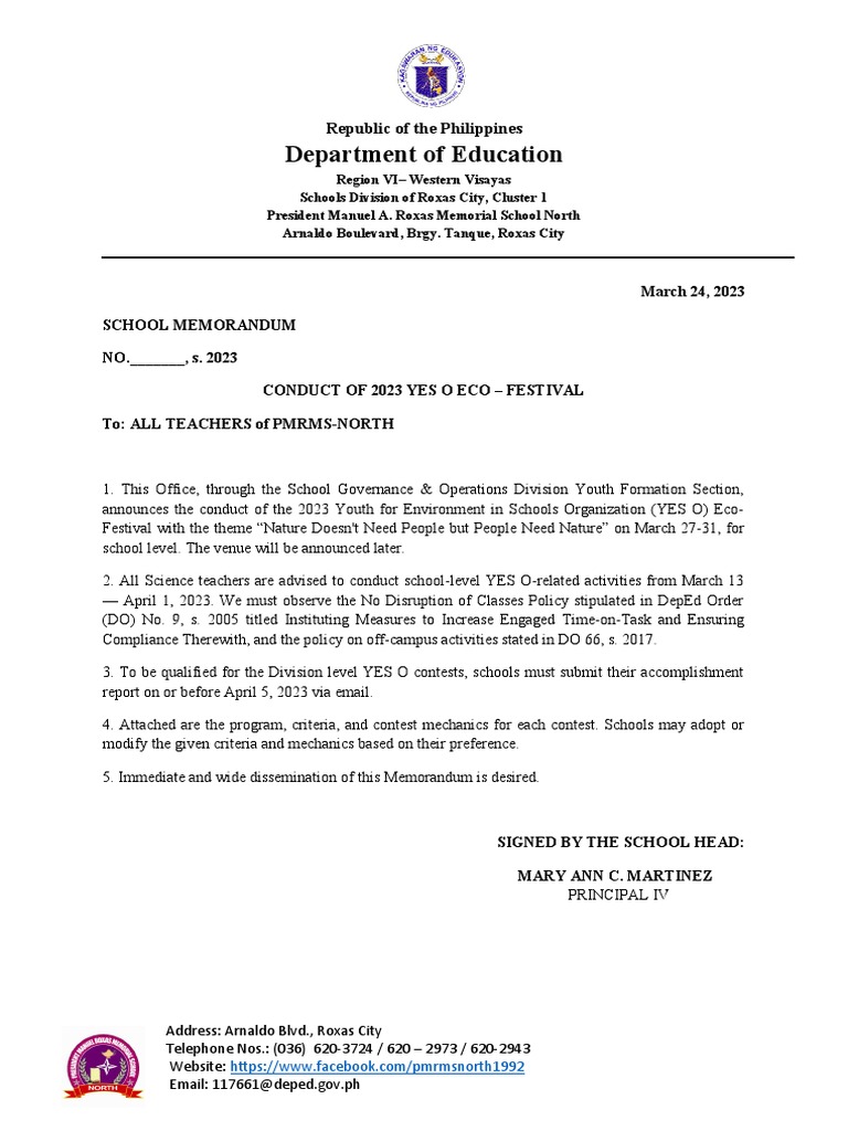 School Memorandum | PDF