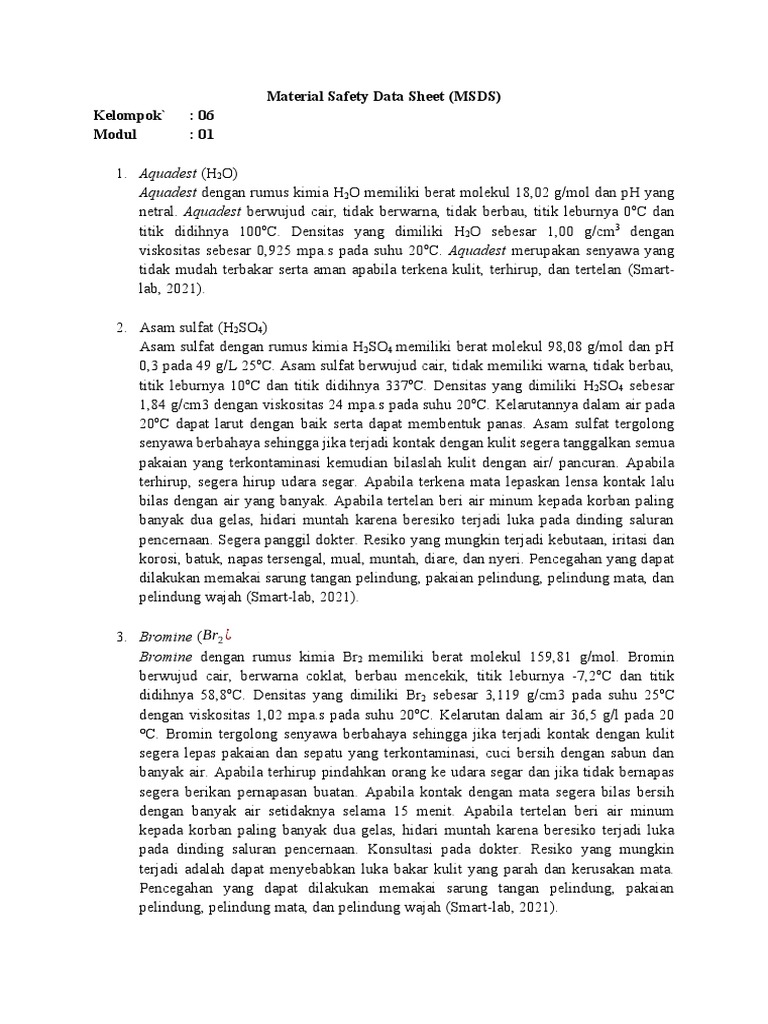 Densitas dan MSDS Kalium Permanganat | PDF