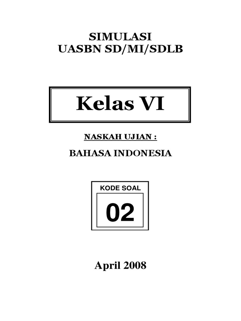 Simulasi Ujian Bahasa Indonesia SD | PDF