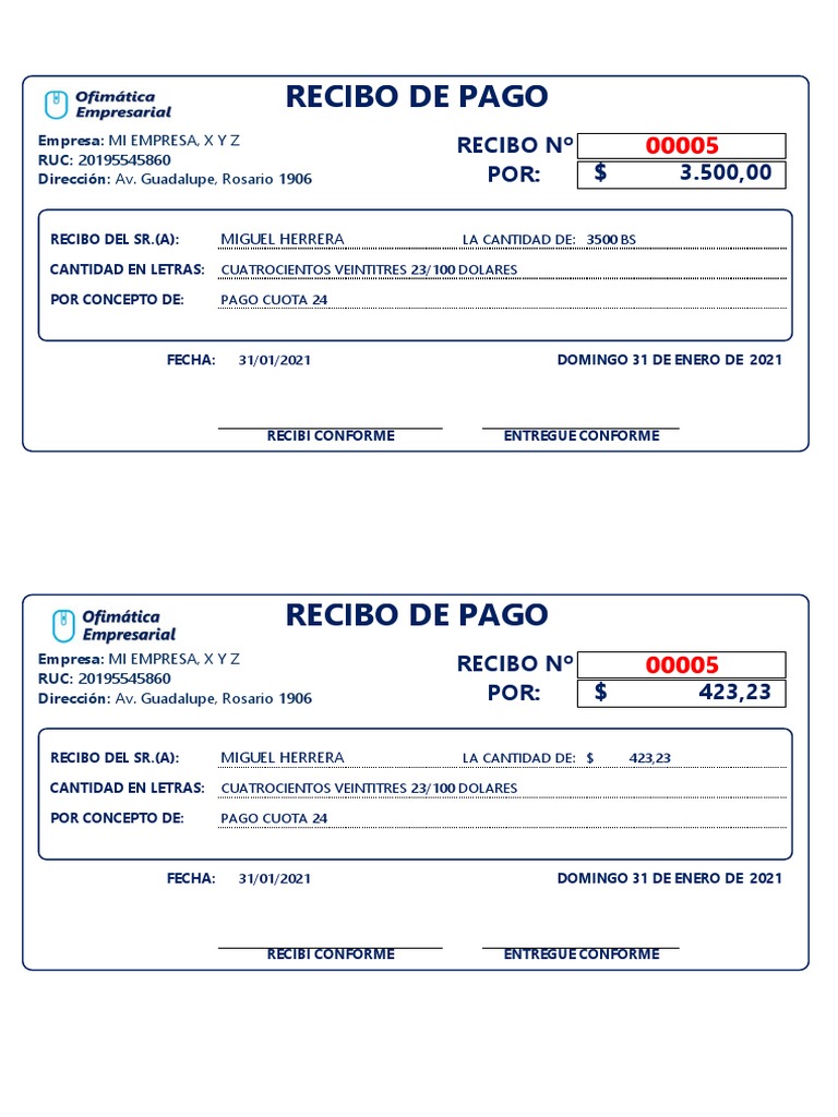 Control Recibos Pagos | PDF