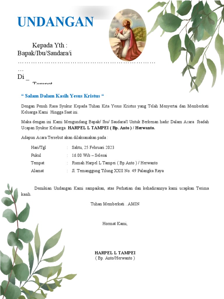 Undangan Ibadah | PDF | Agama & Spiritualitas