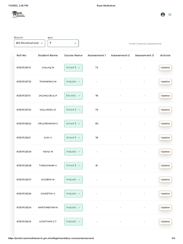 Naan Mudhalvan Course Assessments | PDF