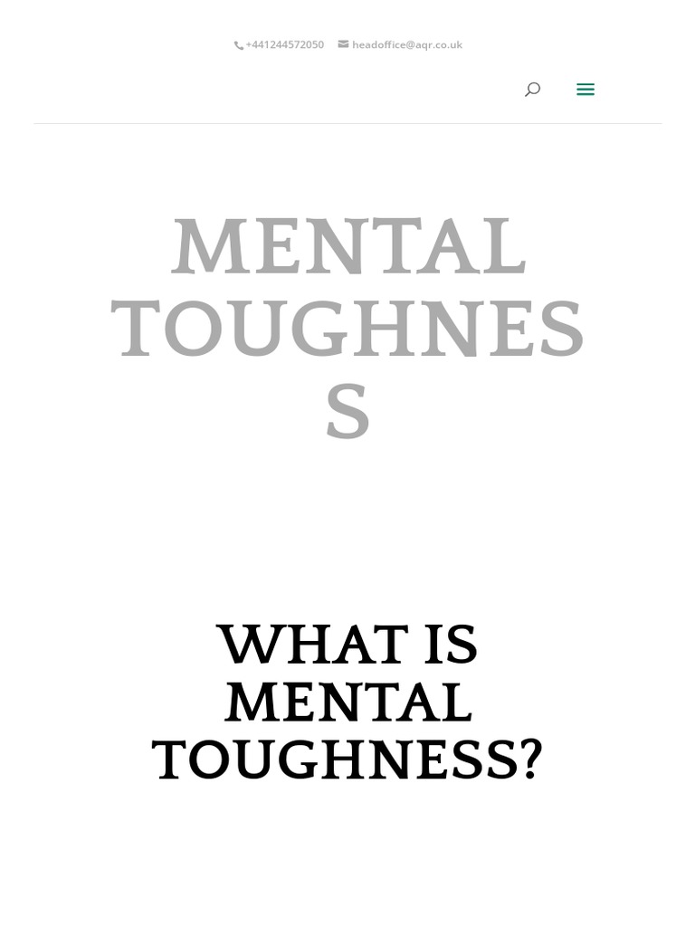 MTQ48: Assessing Mental Toughness | PDF | Social Psychology | Cognitive Science