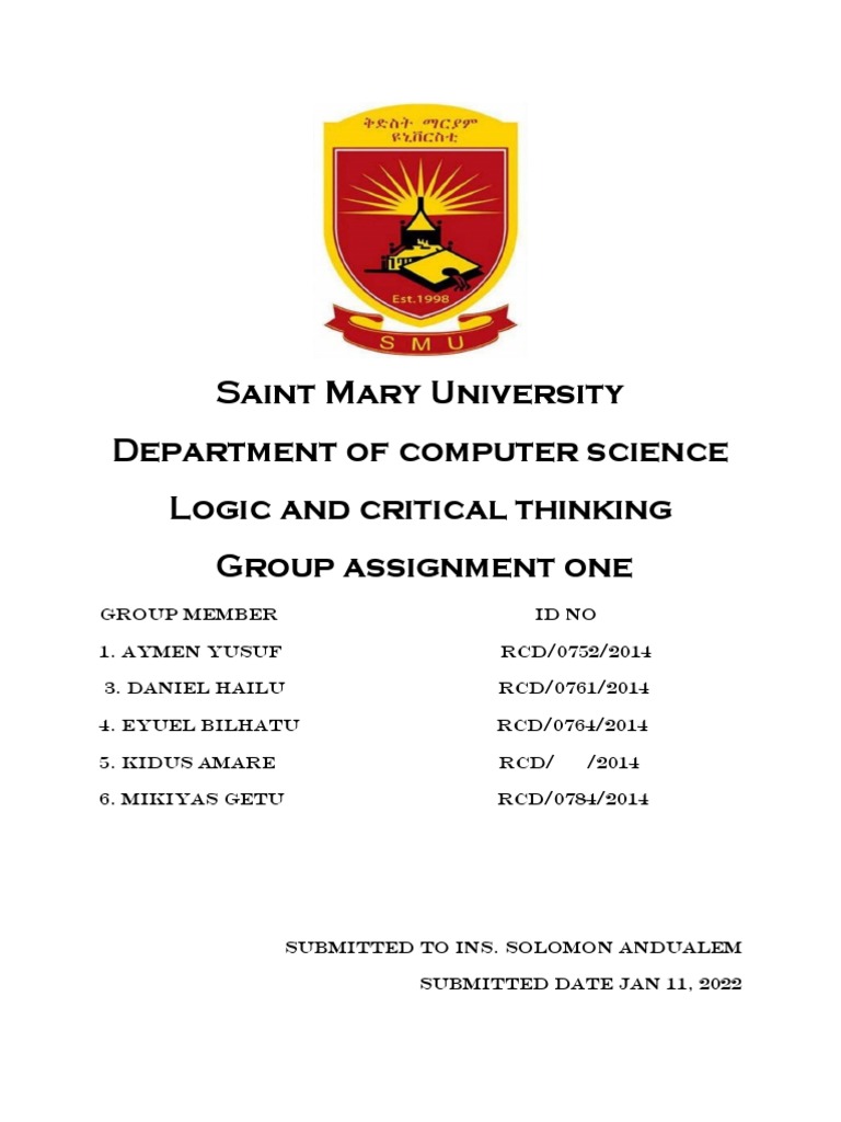 Logic Assignment | PDF | Critical Thinking | Thought Logic Assignment | PDF | Critical Thinking | Thought