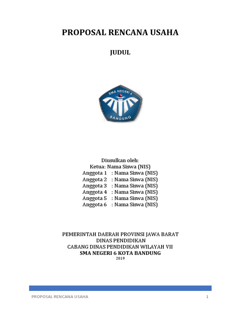 Format Proposal Usaha (Business Plan) | PDF