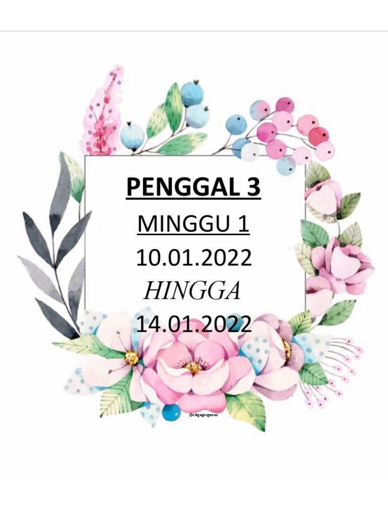 Cover Mingguan RPH | PDF