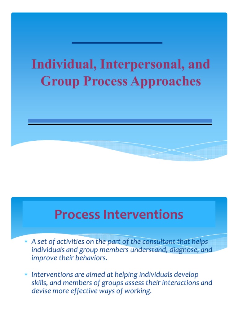 Individual, Interpersonal, Group Process Approaches 2