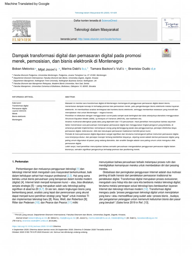 The Impact of Digital Transformation and Digital Marketing On The Brand Promotion, Positioning ...