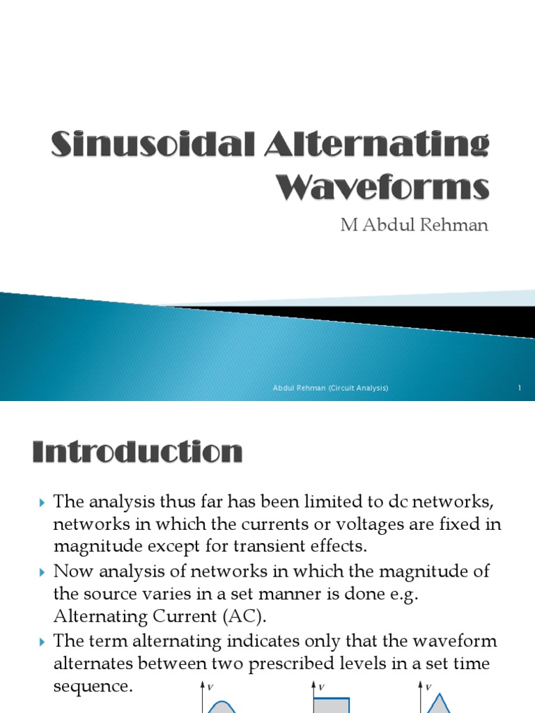 Sinusoidal Alternating Waveforms | PDF | Alternating Current | Electrical Network