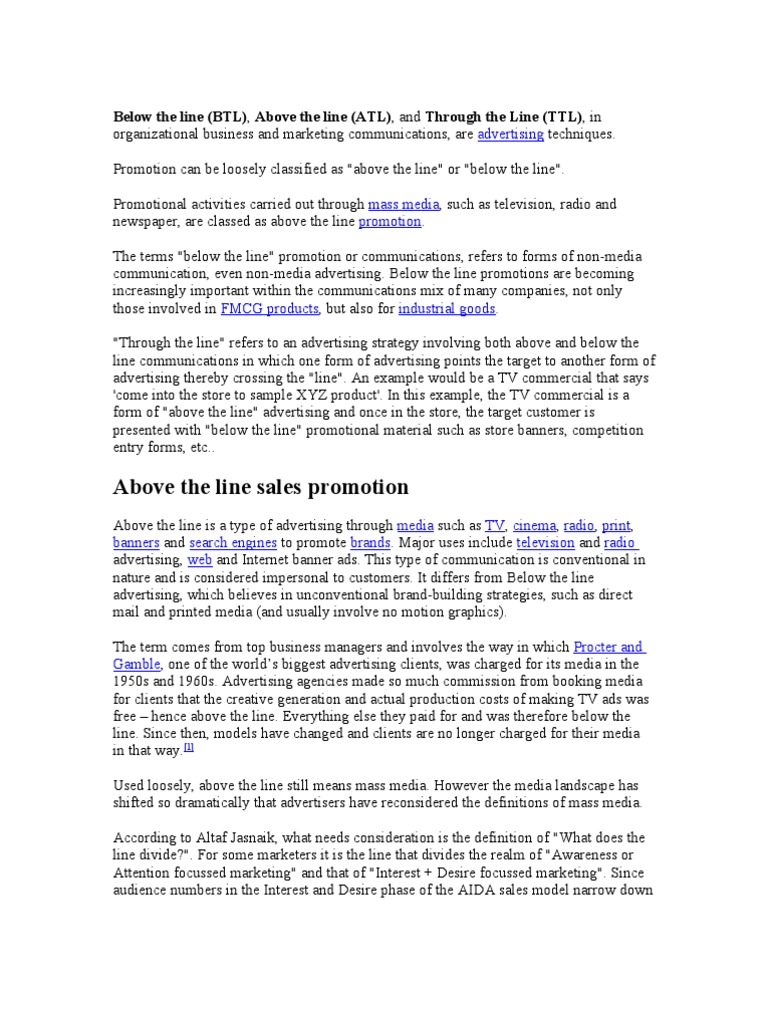 Understanding the Differences Between Above the Line, Below the Line ...