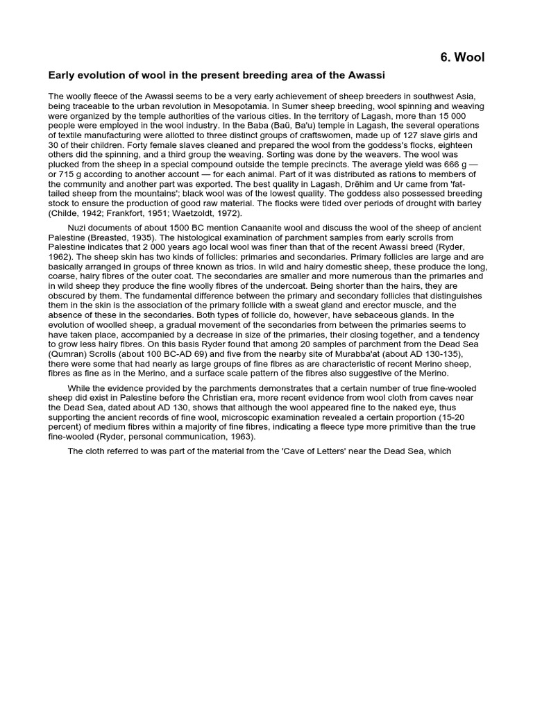 Awassi Sheep Wool | PDF | Sheep | Wool