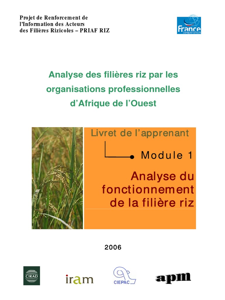 Module 1 Apprenant | PDF | Riz | Transport