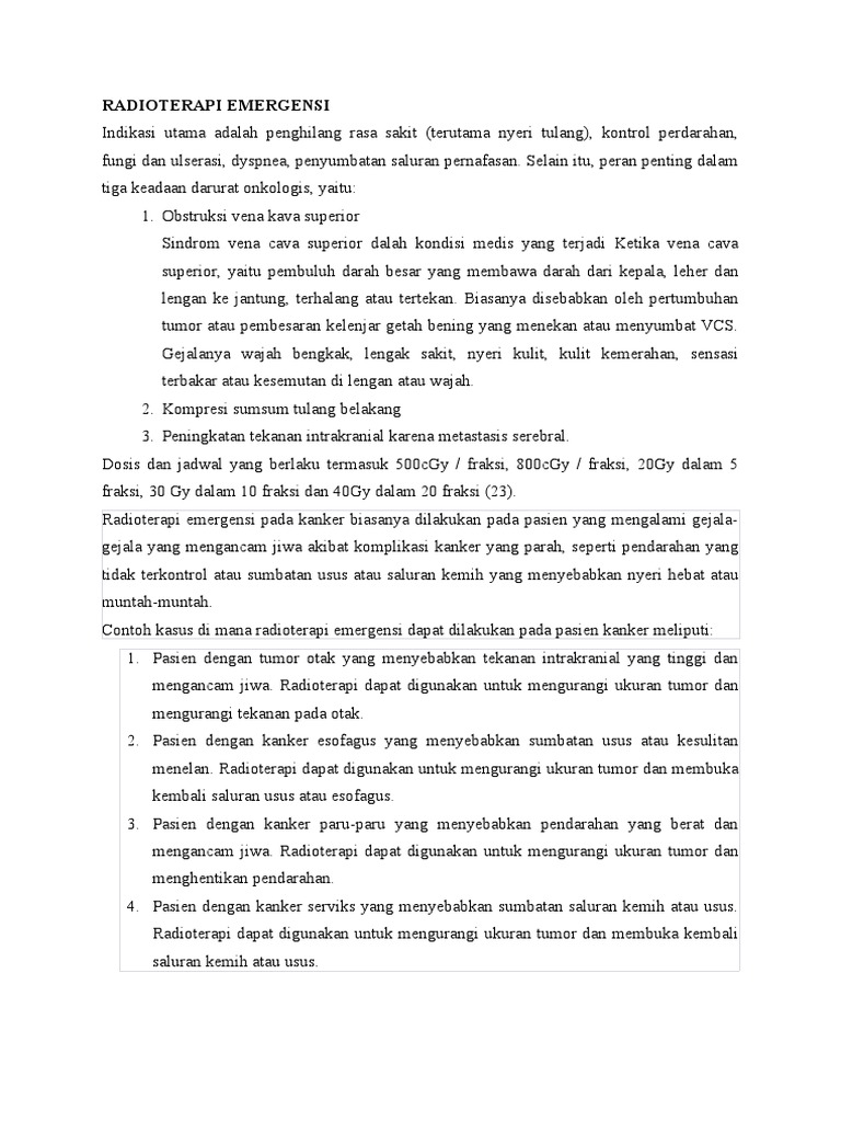 Indikasi, Efek Samping, Jenis Radioterapi | PDF