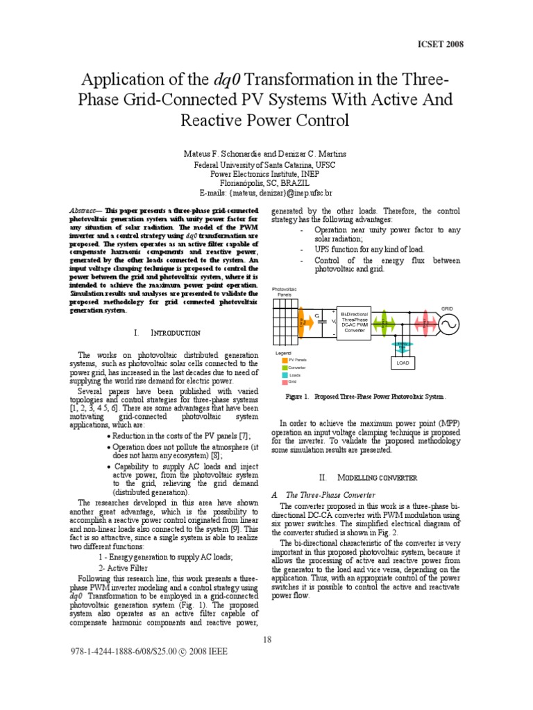 Application of The Dq0 Transformation in The 3 Phase Grid Connected PV ...