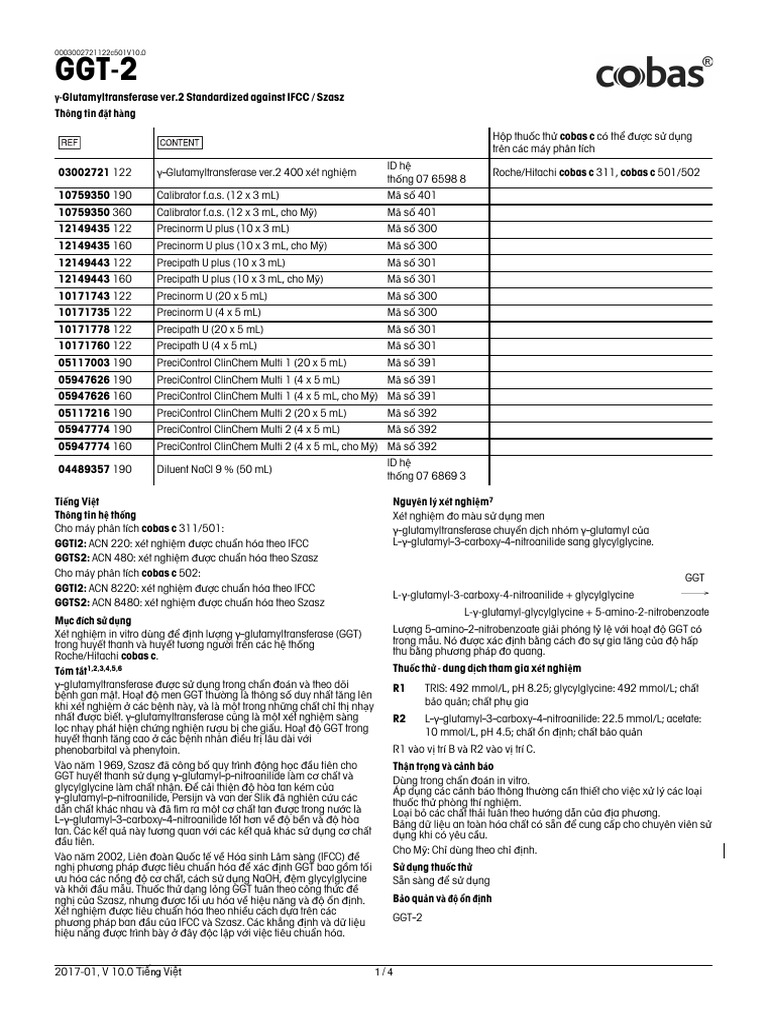 Pakage Insert Cobas GGT | PDF