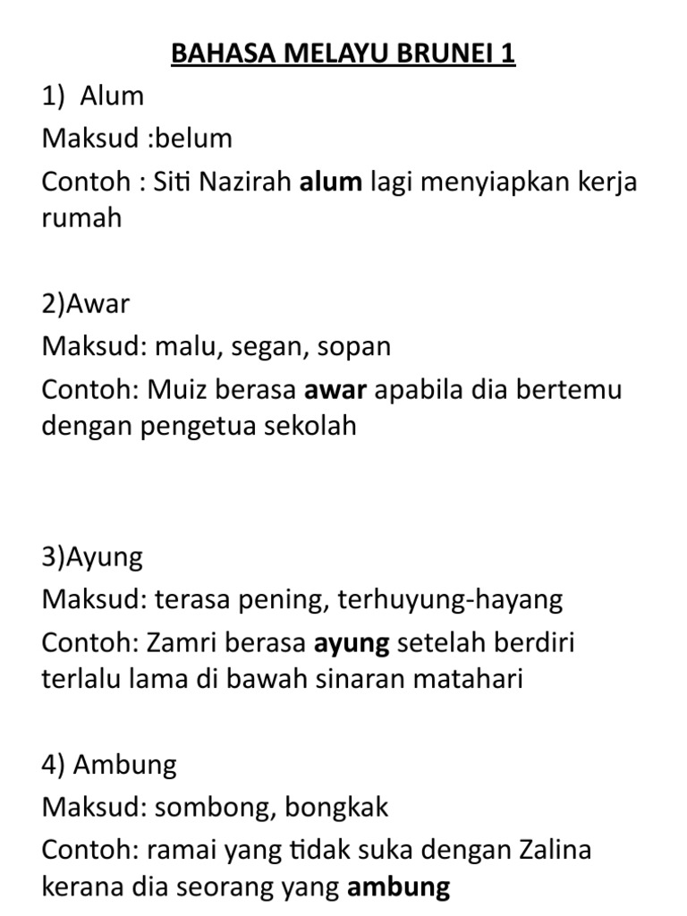 Bahasa Melayu Brunei 1 | PDF | Karier & Perkembangan | Pengembangan Diri