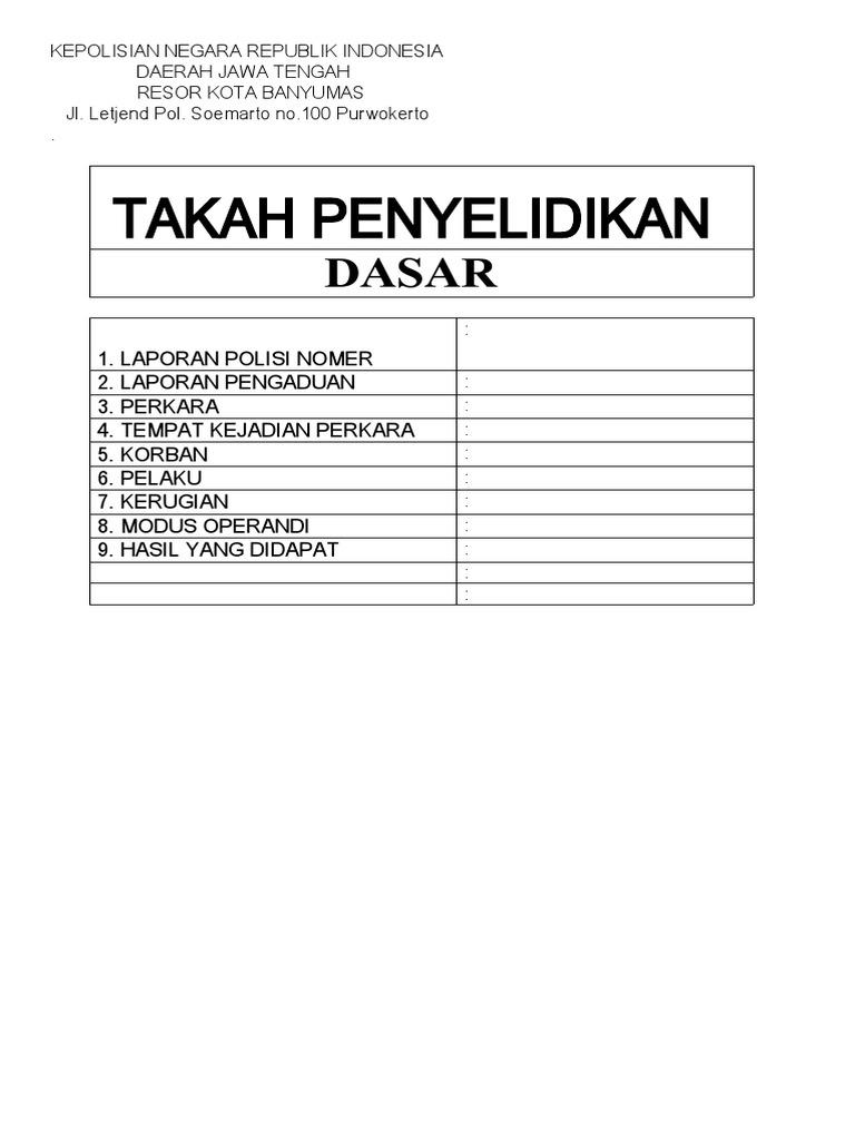 Takah Penyelidikan: Dasar | PDF