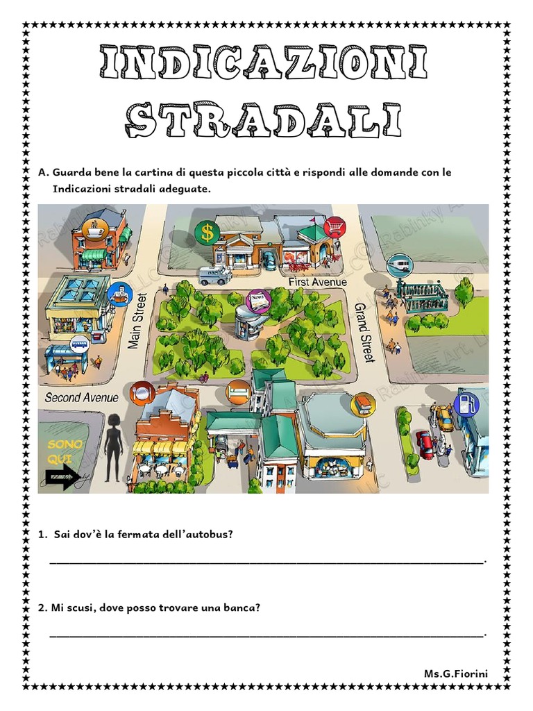 Indicazioni Stradali Worksheet Pdf