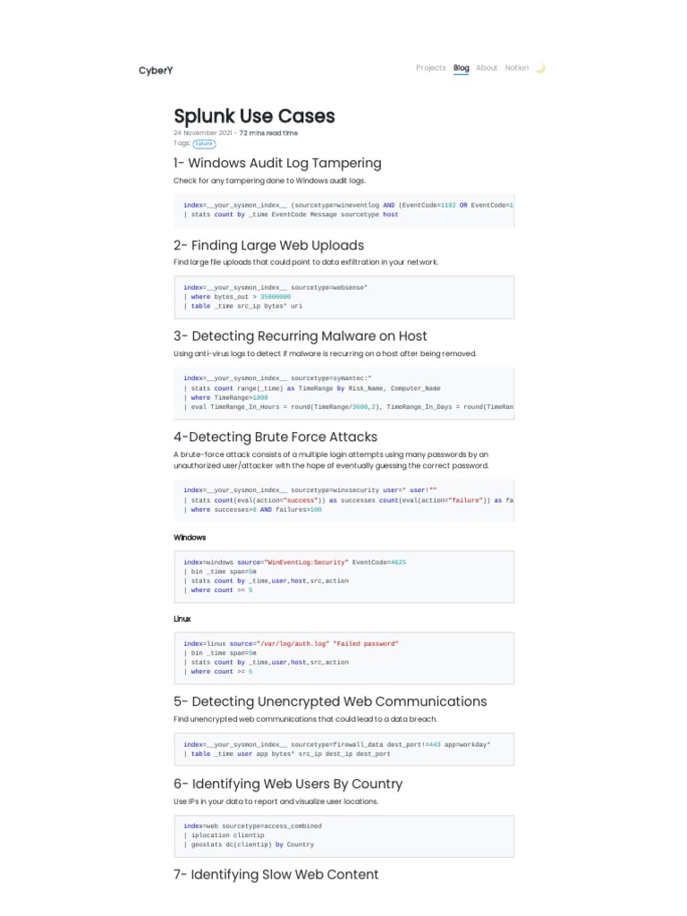 0xcybery Github Io Blog Splunk Use Cases | PDF | Windows Registry | Command Line Interface