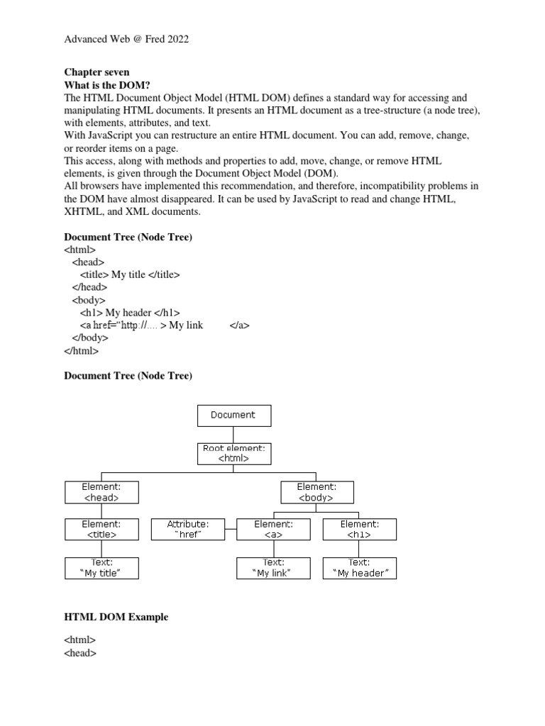 BIT 4303 DL Chapter Seven & Eight | PDF | Document Object Model | Ajax (Programming)
