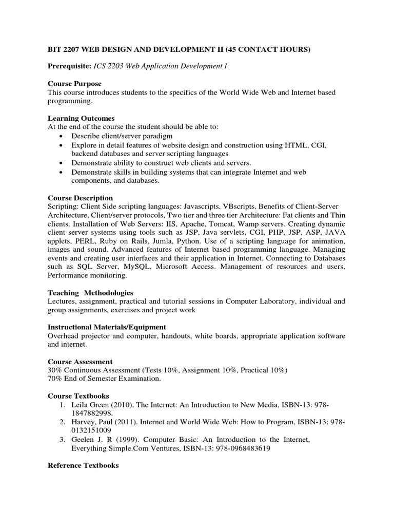 Developing Web Applications: An Introduction to Client-Server Architecture, Scripting Languages ...