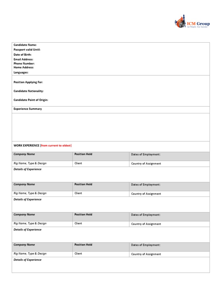 ICM CV Template - English | PDF | Academic Degree | Educational Stages