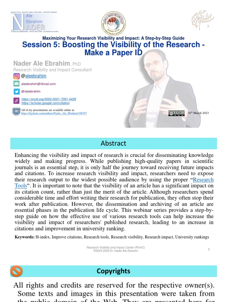 Maximizing Your Research Visibility and Impact: A Step-by-Step Guide Session 5: Boosting The ...