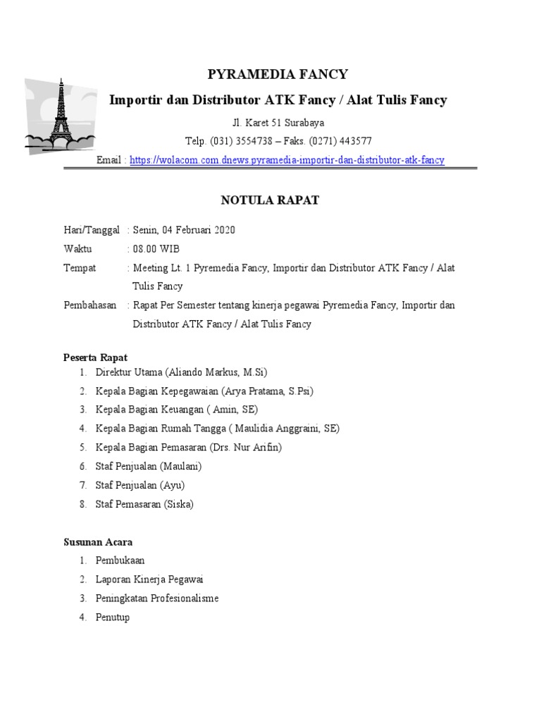 Notula Rapat | PDF