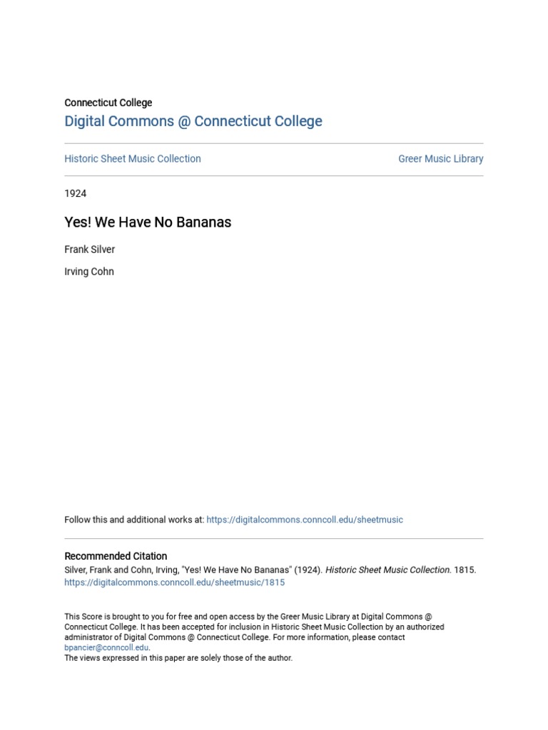 Yes! We Have No Bananas | PDF