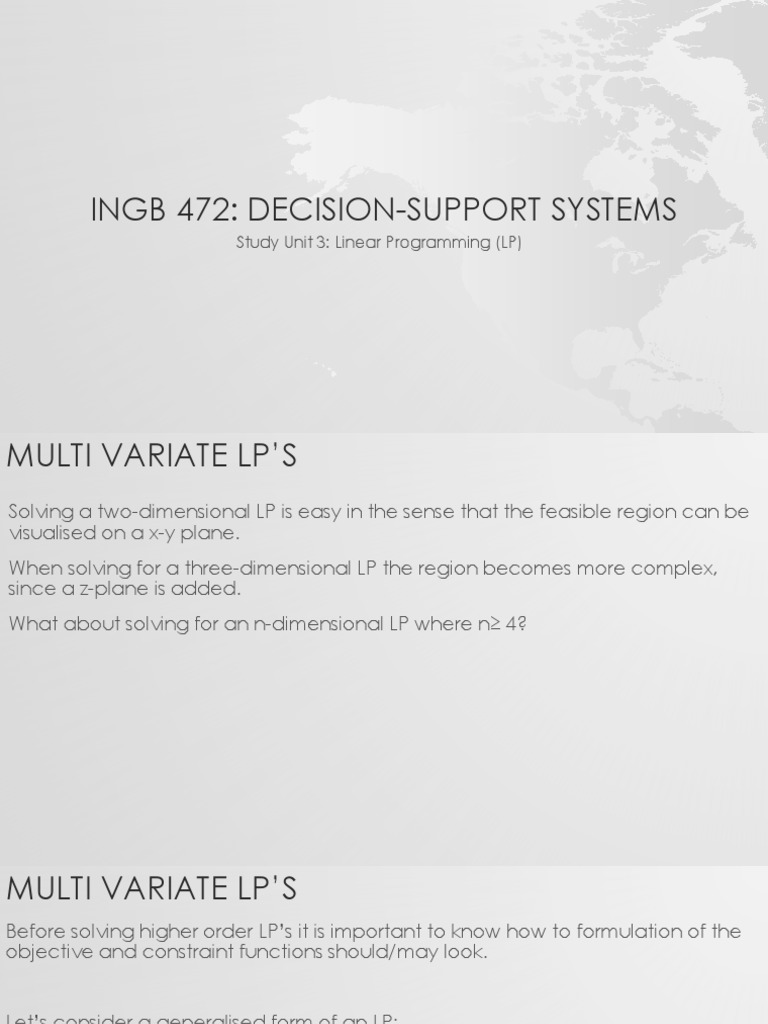 Study Unit 3 - Linear Programming - LP | PDF | Linear Programming | Net Present Value