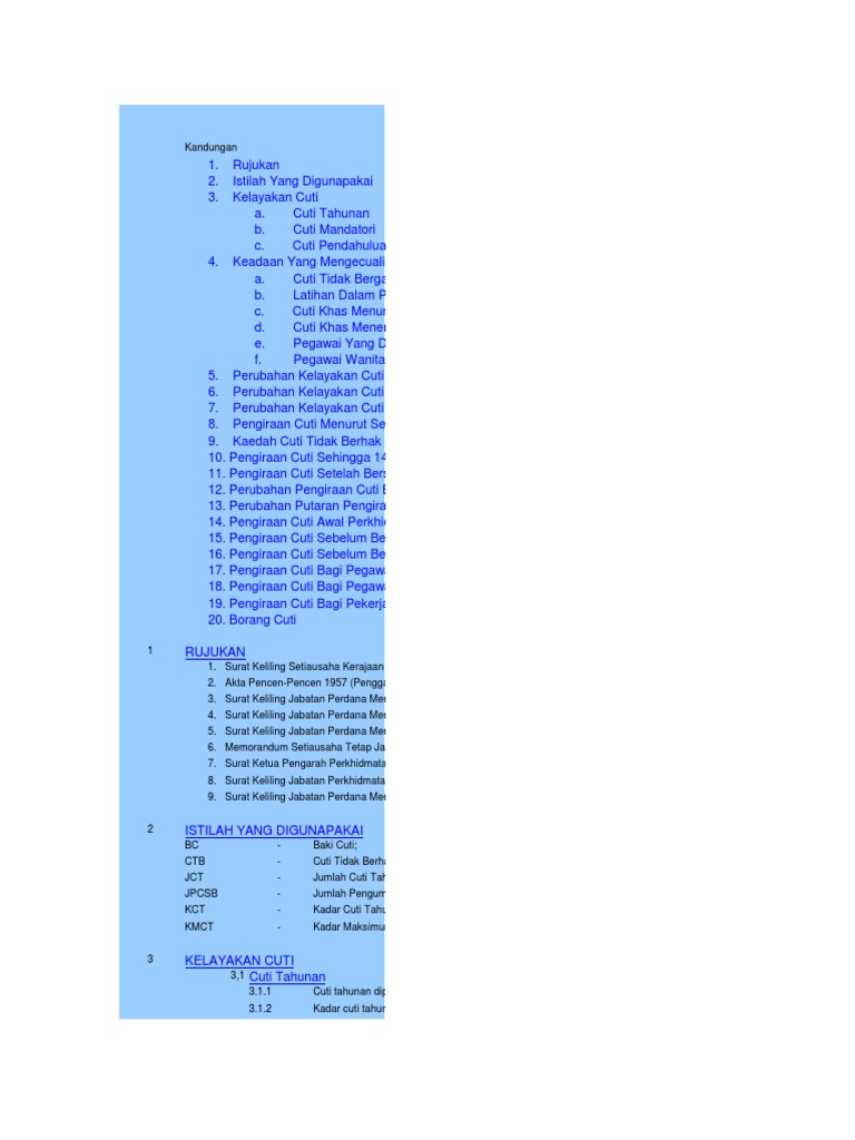 Borang Cuti | PDF