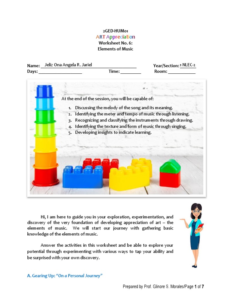 Exploring Elements of Music Worksheet | PDF | Performing Arts | Musicology