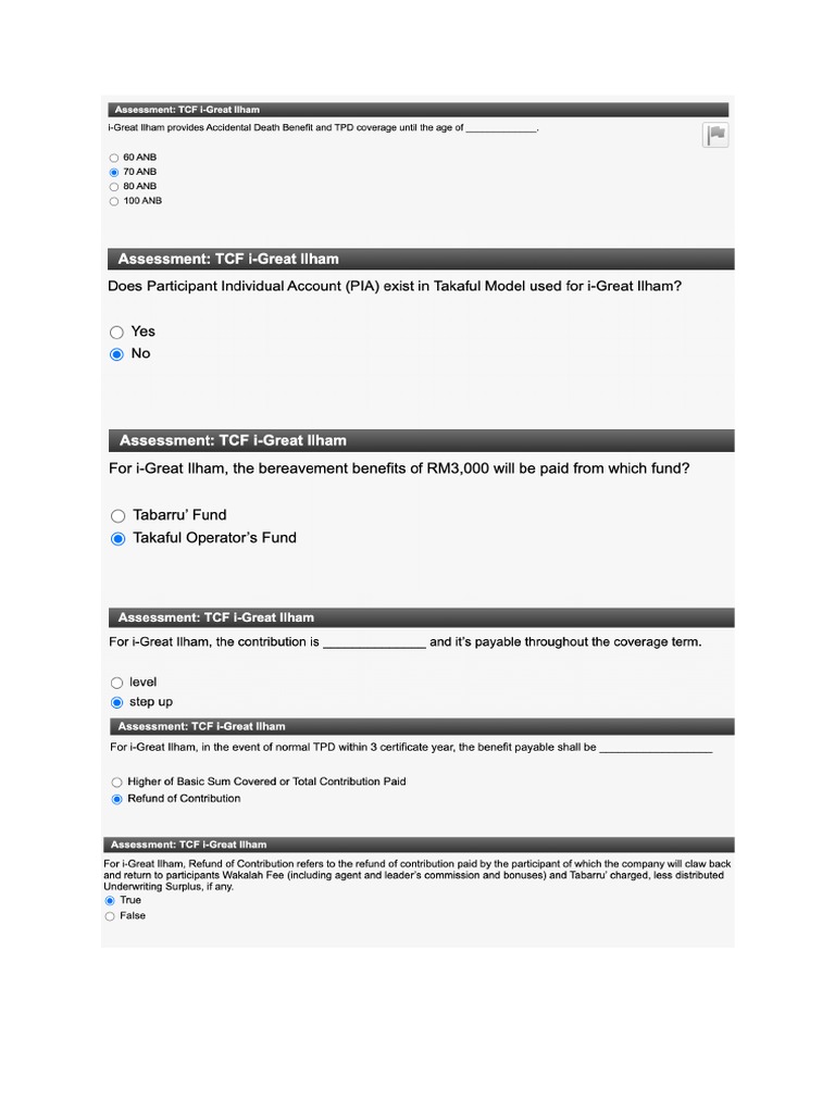 Jawapan Igreat Ilham TCF | PDF