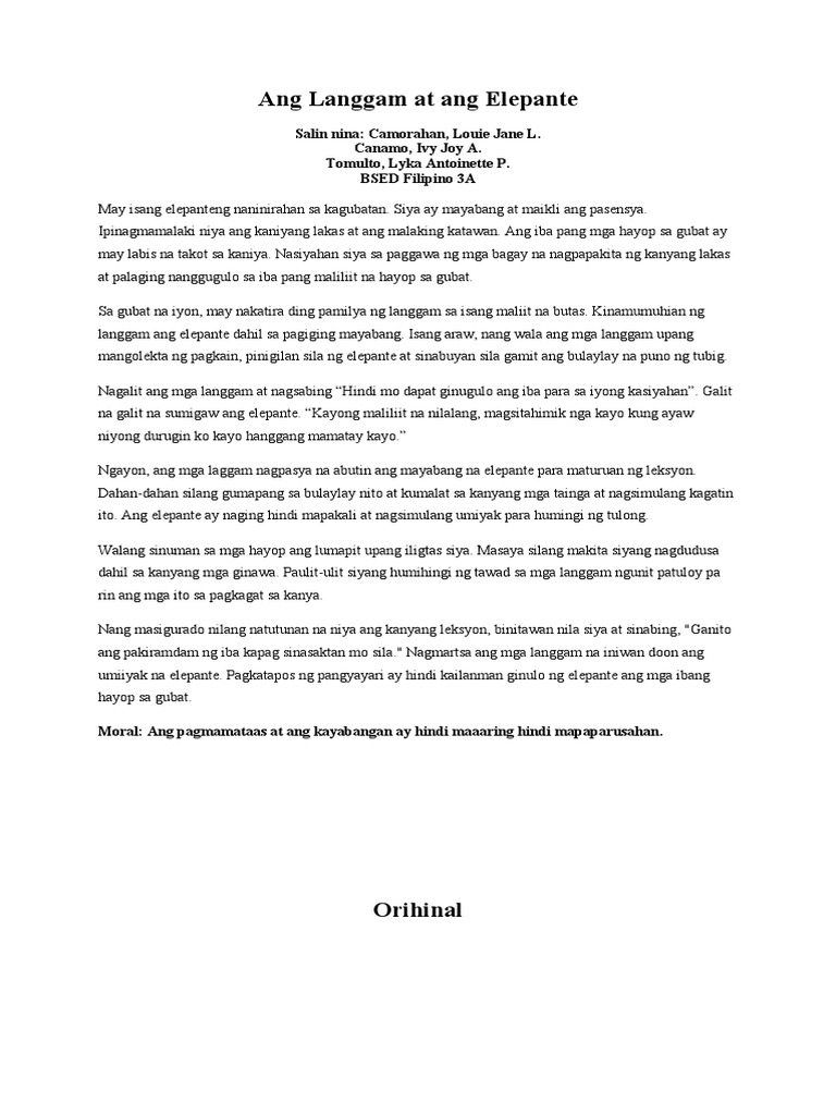 May-isang-elepanteng-naninirahan-sa-kagubatan | PDF