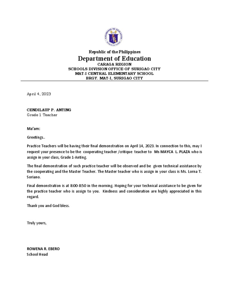 Letter To Teacher For Practice | PDF