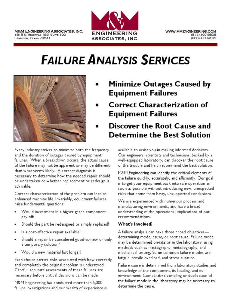 Failure Analysis Services | PDF | Nondestructive Testing | Failure Analysis