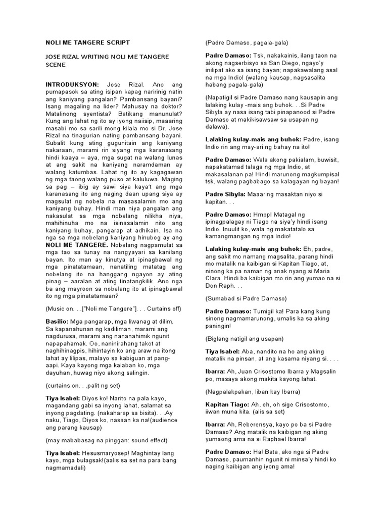 Noli Me Tangere Script 9 | PDF