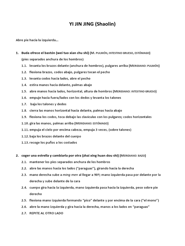 Yi Jin Jing | PDF | Extremidades (anatomía) | Anatomía humana