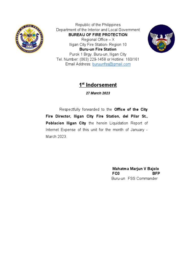 1st Indorsement Buruun | PDF